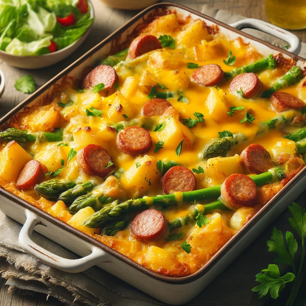 Sausage & Potato Casserole with Spring Veggies - TurboKitchen